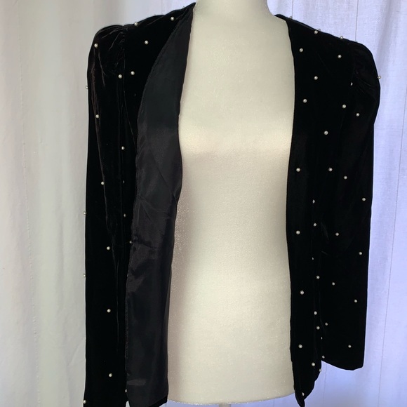 Jackets & Coats | Vintage Velvet Pearl Jacket | Poshmark